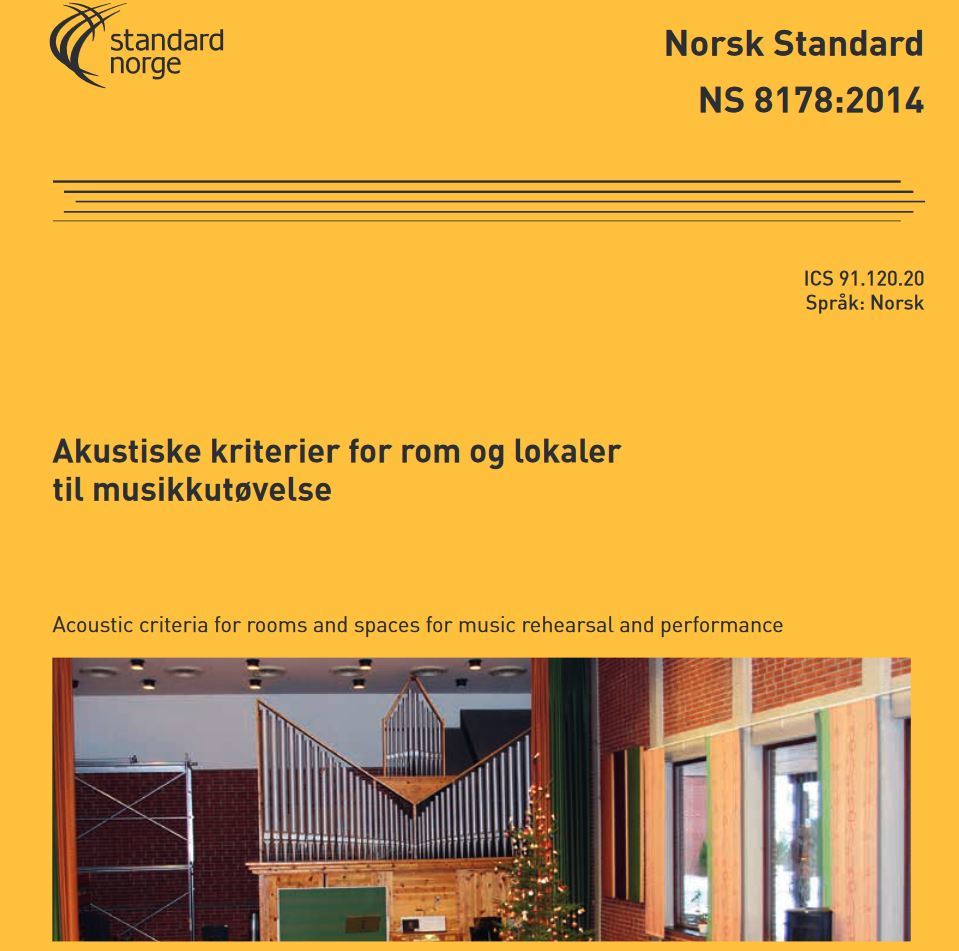 Norsk standard NS8178:2014 – Musikklokaler
