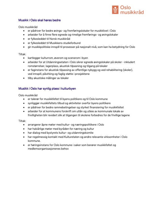 Strategi og handlingsplan 2024 - 2026 – Oslo musikkråd